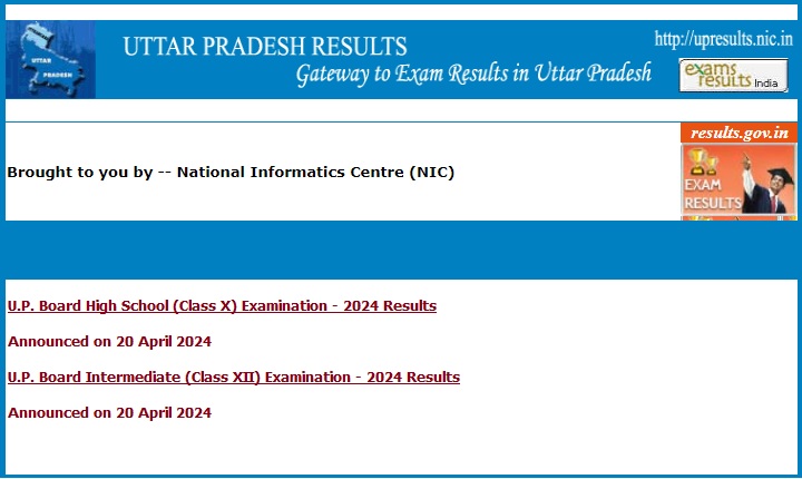 upresults.nic.in 2024 10th & 12th लिंक जारी UP Board Result upmsp.edu.in